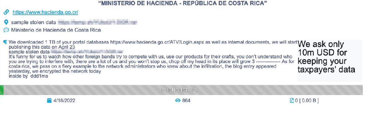 Ransomware Attack on the Government of Costa Rica [CASE STUDY]