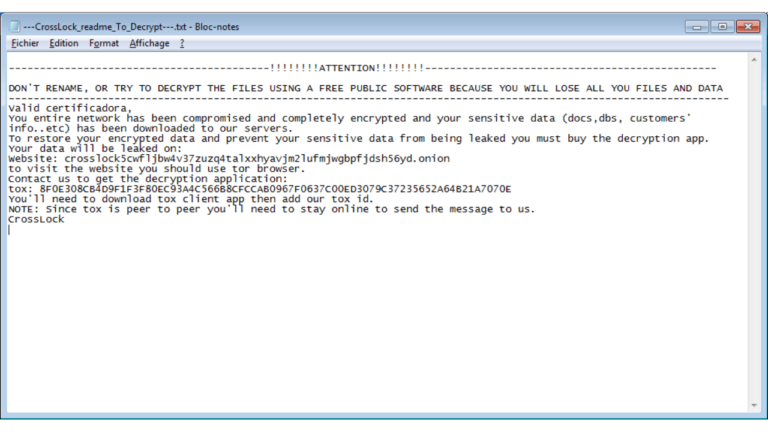 CrossLock Ransomware: Operation And Removal